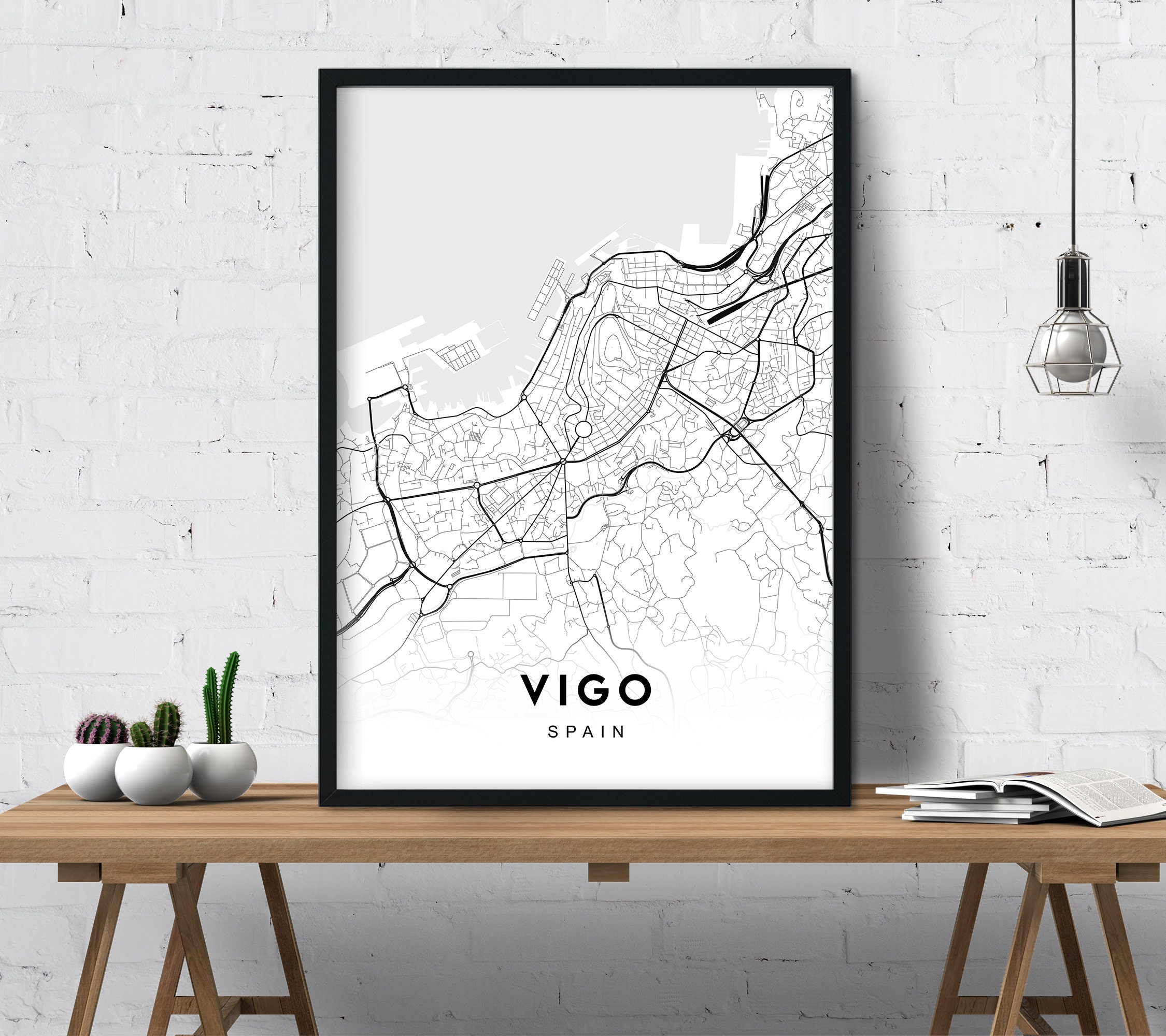 Vigo City Map Map Download Printable Map Map Artwork | Etsy
