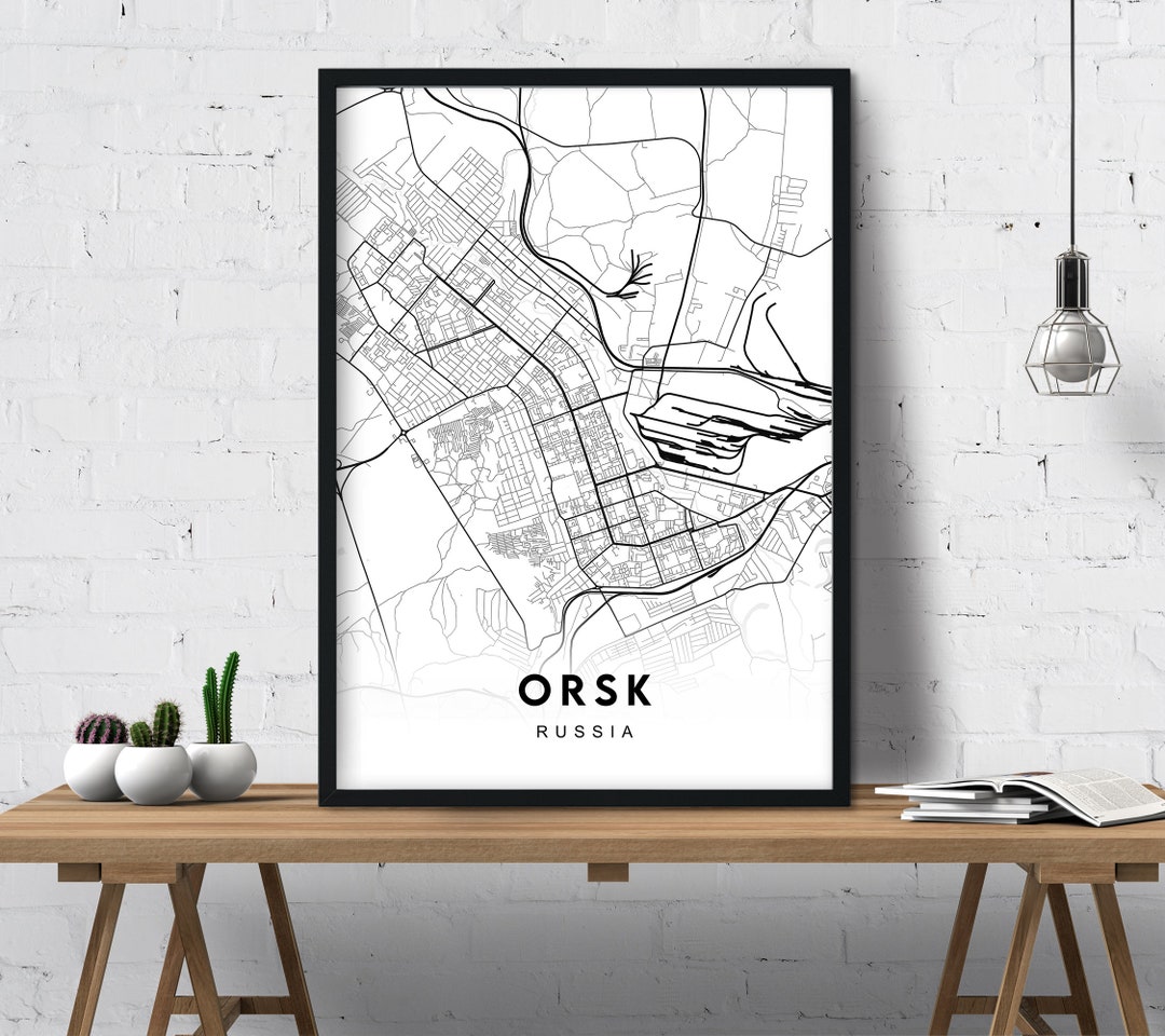 Orsk City Map Map Download Printable Map Map Artwork - Etsy