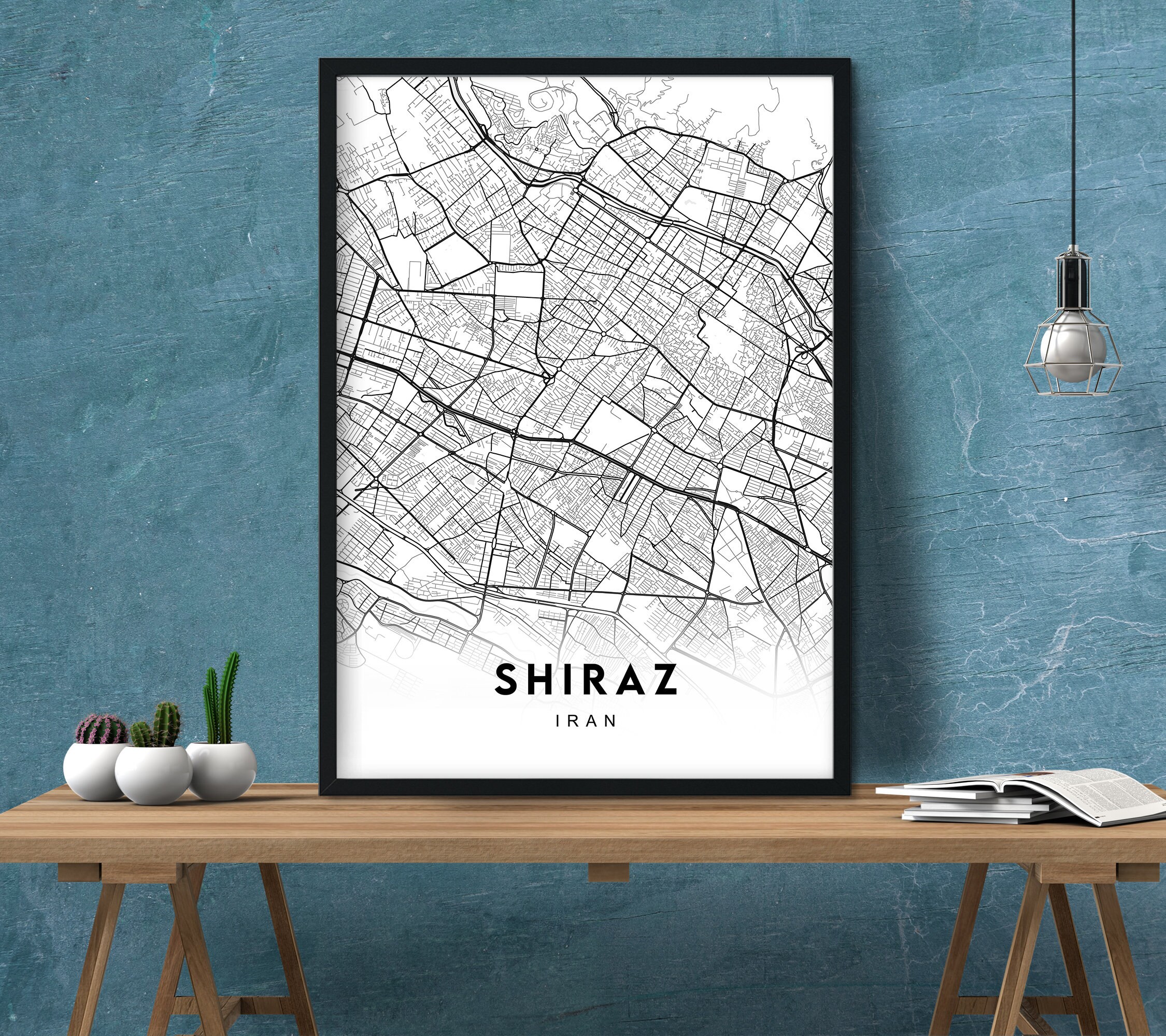 Shiraz Map Print Map T Map Wall Art Map Art Map Etsy