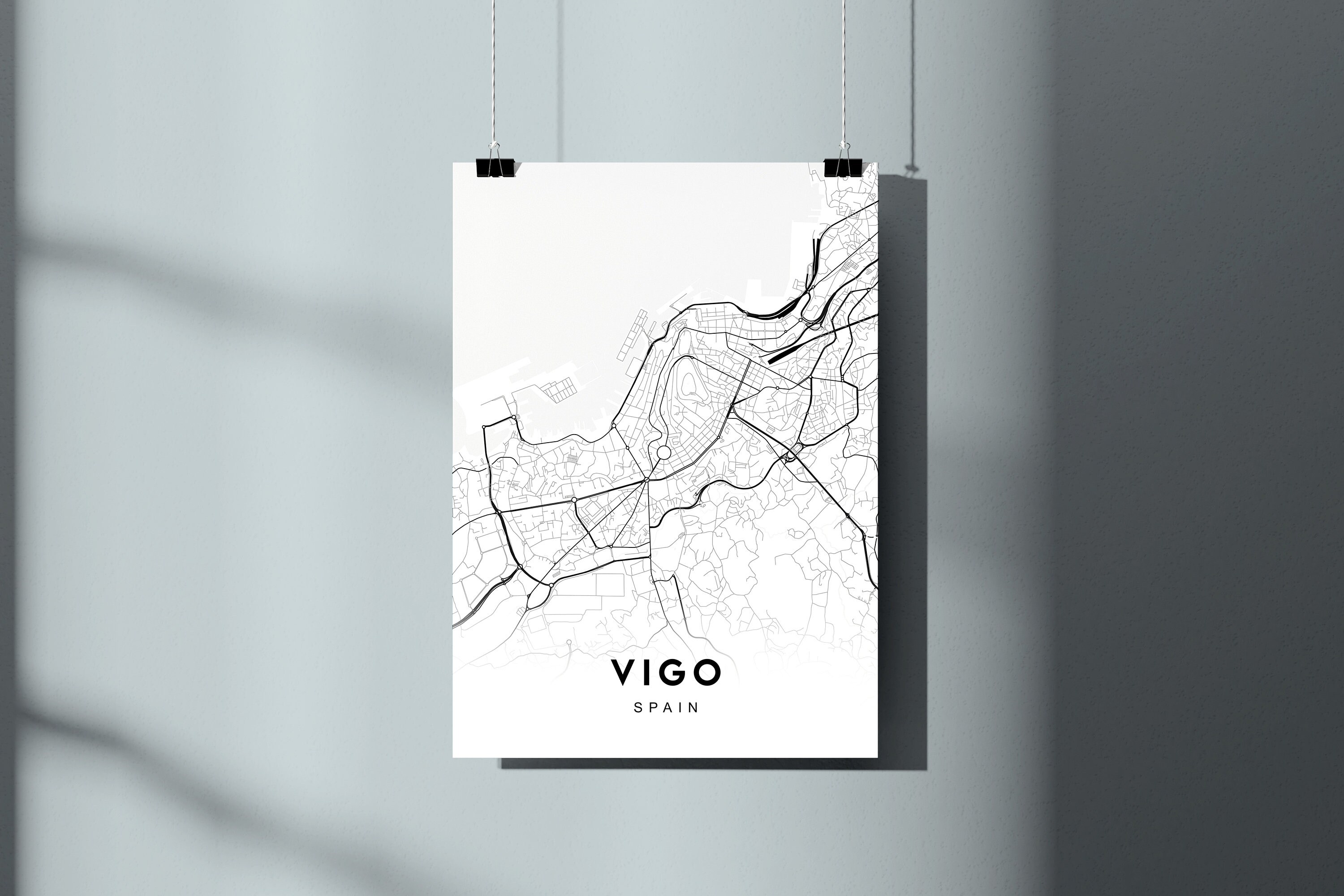 Vigo City Map Map Download Printable Map Map Artwork | Etsy