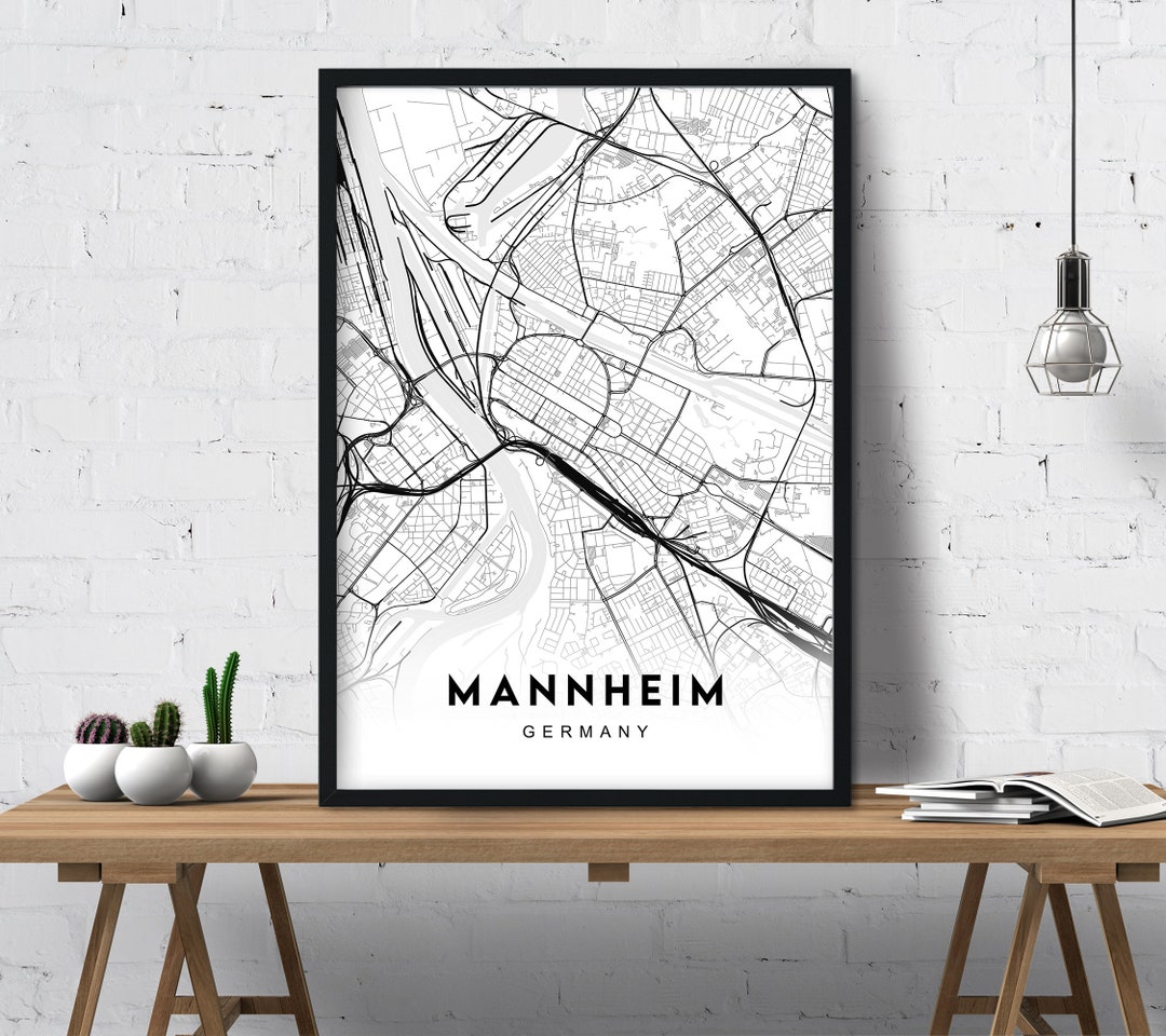 Mannheim City Map Map Download Printable Map Map Artwork - Etsy