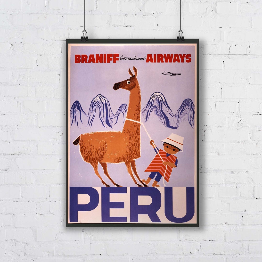 Peru Vintage Travel Poster Retro Wall Art Print - Etsy