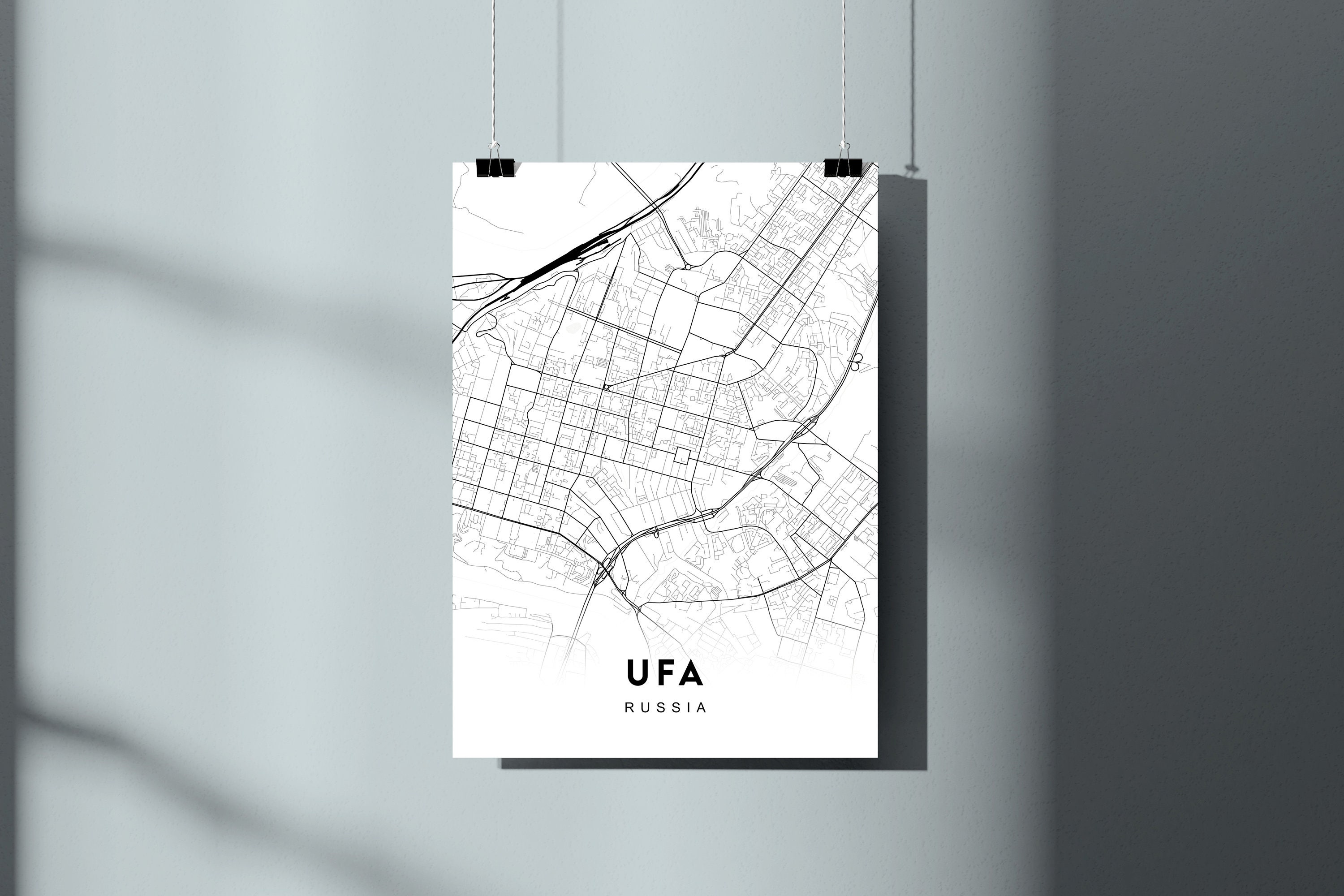 Ufa City Map Map Download Printable Map Map Artwork | Etsy