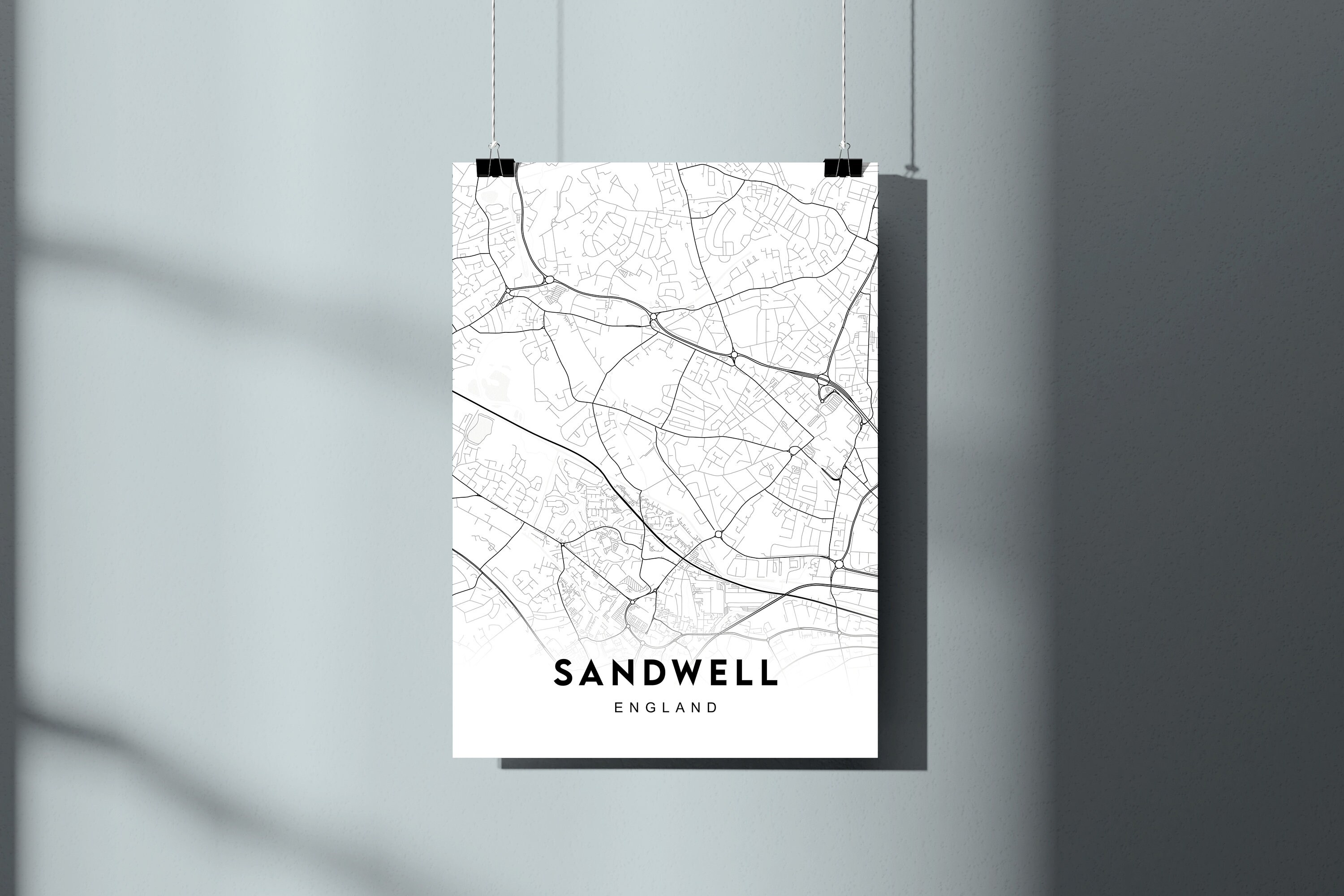 Sandwell City Map Map Download Printable Map Map | Etsy