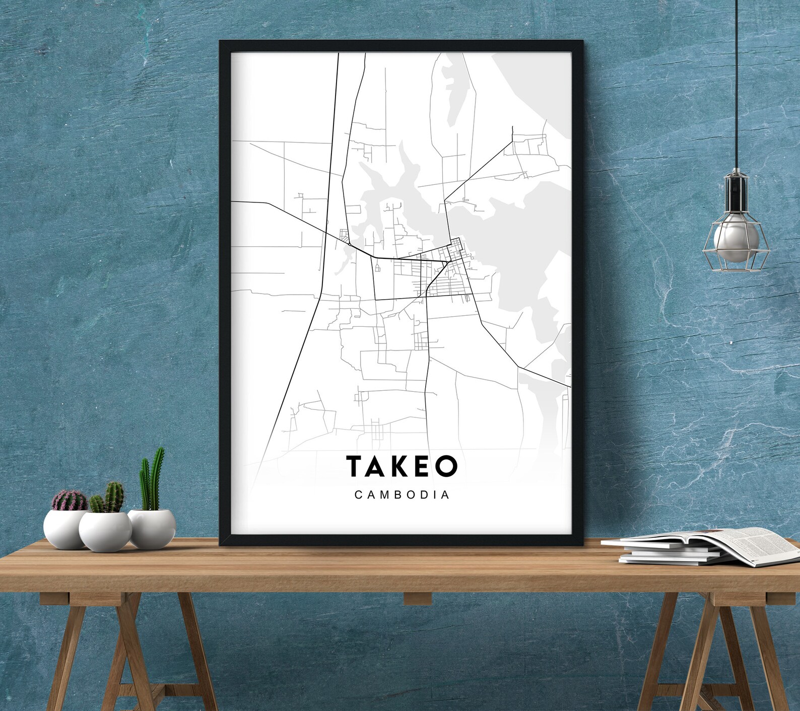 Takeo Map Print Map Gift Map Wall Art Map Art Map | Etsy