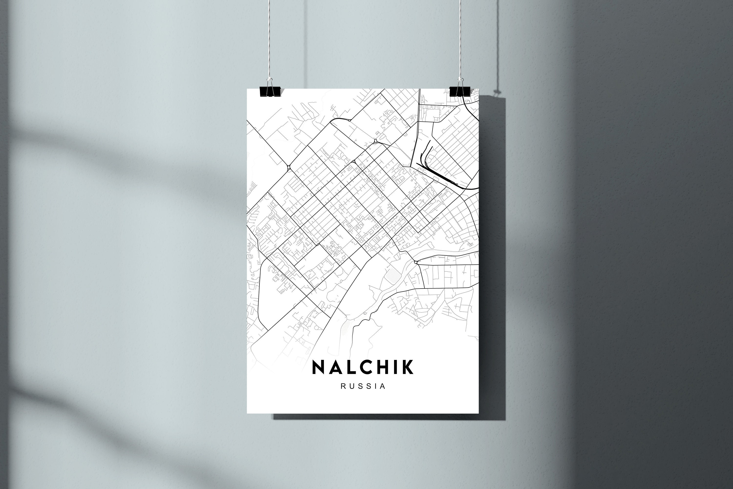 Nalchik City Map Map Download Printable Map Map Artwork | Etsy