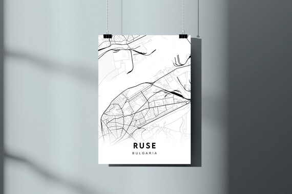 Ruse City Map Map Download Printable Map Map Artwork | Etsy