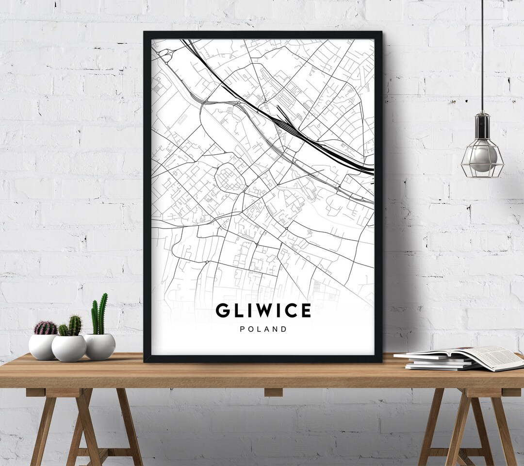Gliwice City Map Map Download Printable Map Map Artwork - Etsy