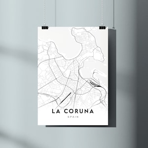 La Coruna City Map Map Download Printable Map Map - Etsy