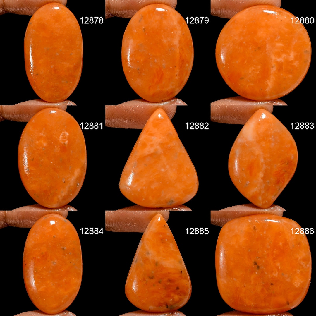 Orange Calcite Gemstone, Natural Orange Calcite Cabochon, AAA Quality ...