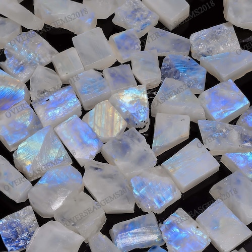 Natural Blue Moonstone Raw Gemstone Lot Rainbow Moonstone - Etsy