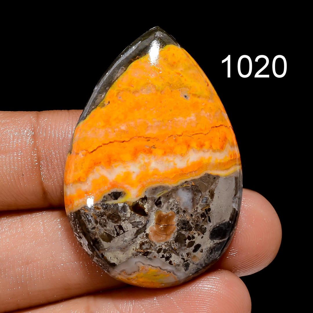 Yellow Bee Jasper Gemstone Natural Mustard Bee Jasper Cabochon Pear ...