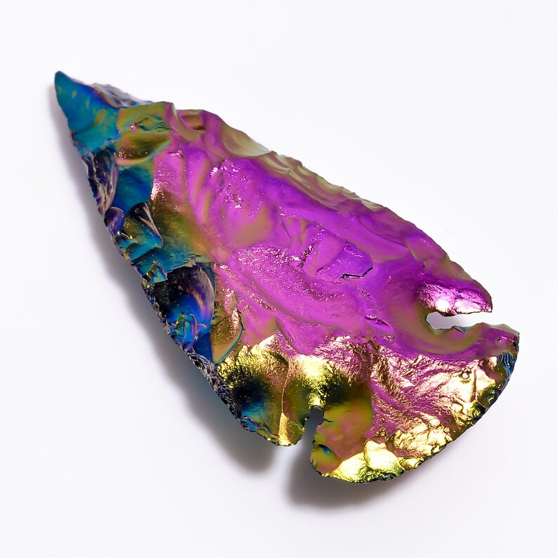 Angel Aura Quartz Arrow Head Platinum Coated Aura Quartz - Etsy