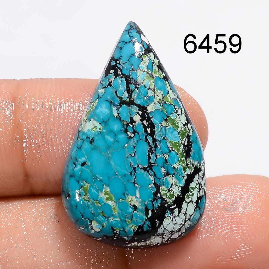 Natural Tibetan Turquoise Gemstone Cabochon, Designer Tibetan Turquoise ...