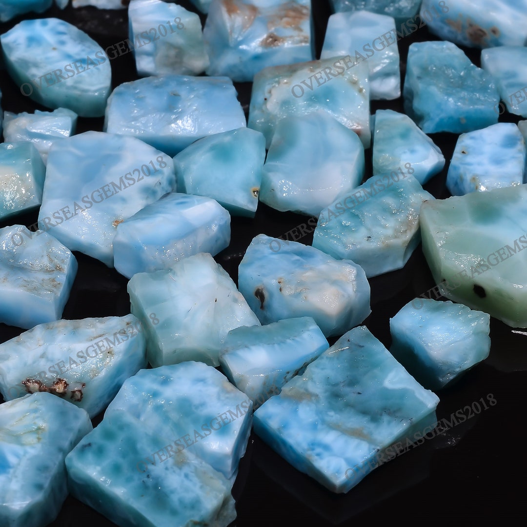 Natural Blue Larimar Raw Gemstone Lot, Larimar Loose Chips for Jewelry ...