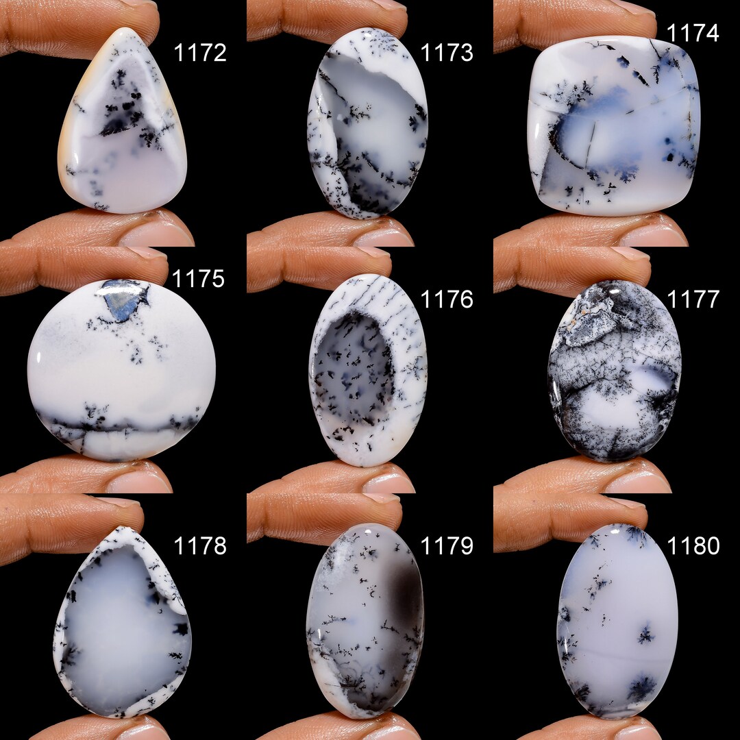 Natural Dendrite Opal Gemstone, Natural Dendrite Opal Cabochons, Loose Designer Dendrite Opal ...