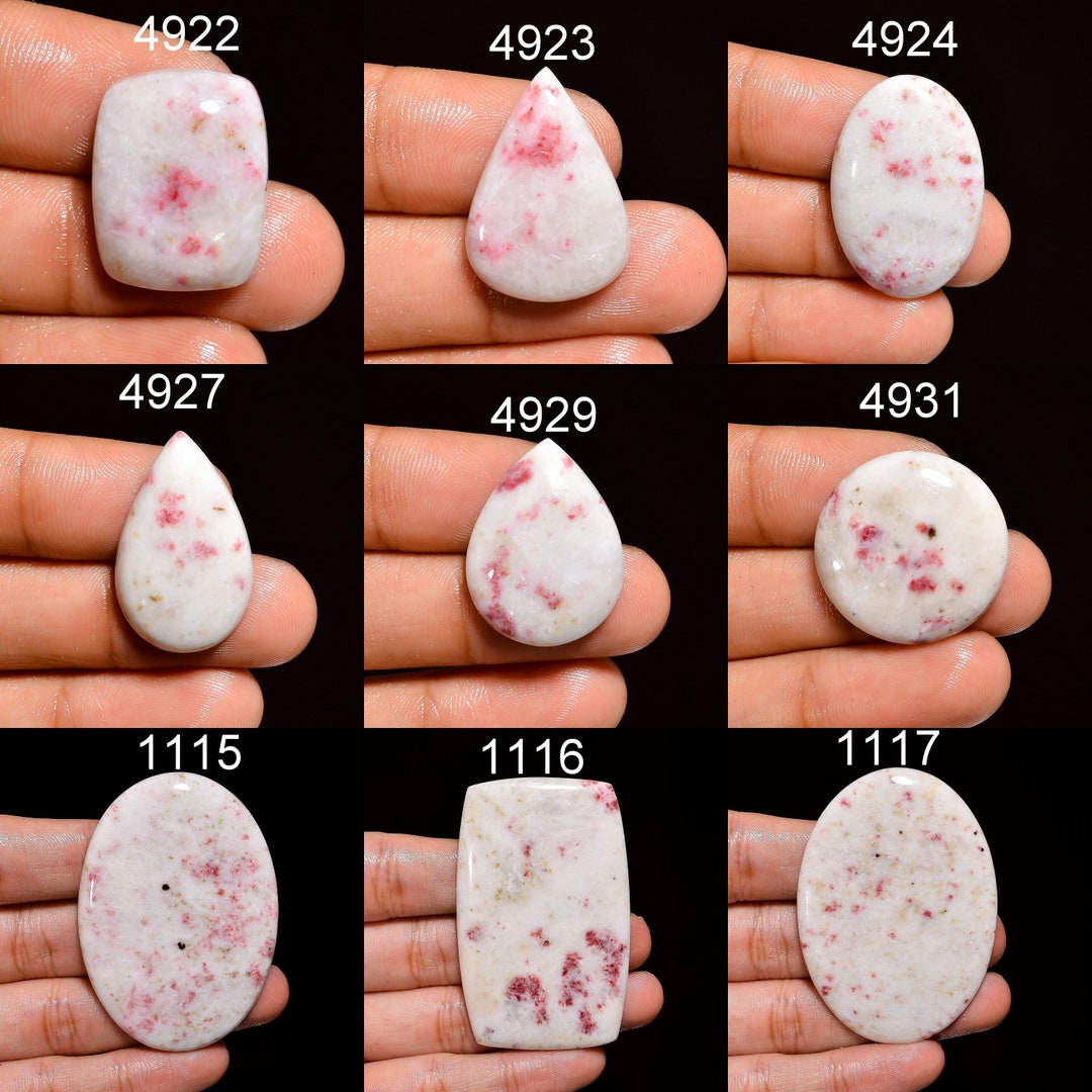 Cinnabar Gemstone, Natural Pink Cinnabar Cabochon, DIY-ART-CRAFTS Loose ...