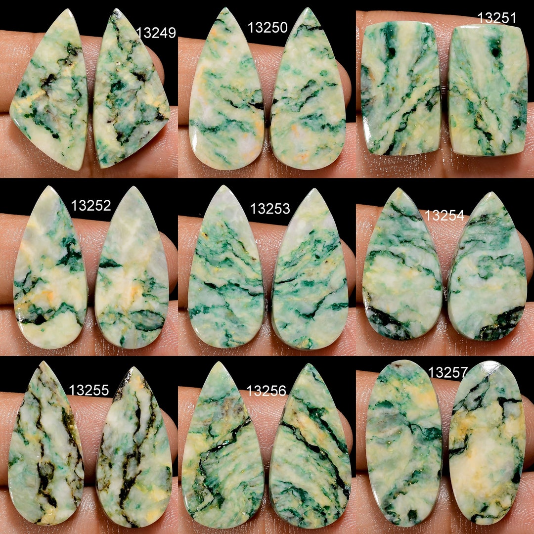 Mariposite Pair Gemstone Natural Designer Mariposite - Etsy