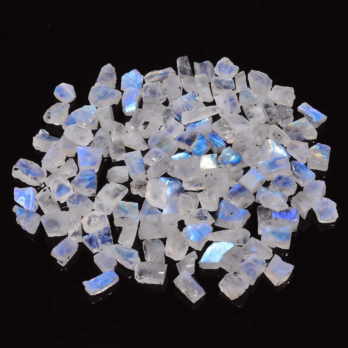 Blue Moonstone Raw Gemstone Natural Fire Flashy Rainbow - Etsy