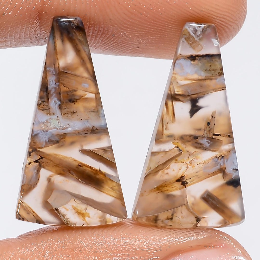 Turkish Stick Agate Gemstone Pair, Natural Turkish Stick Agate, Fancy ...