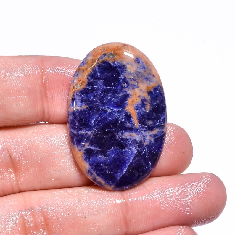 Natural Sodalite Gemstone Blue & Orange Sodalite Cabochon | Etsy Natural Sodalite Gemstone Blue & Orange Sodalite Cabochon | Etsy