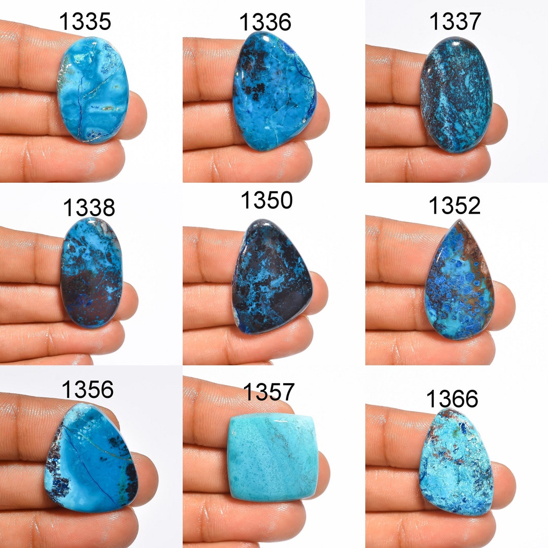 Shattuckite Gemstone, Mix Shape Natural Blue Shattuckite Cabochon, Rare ...
