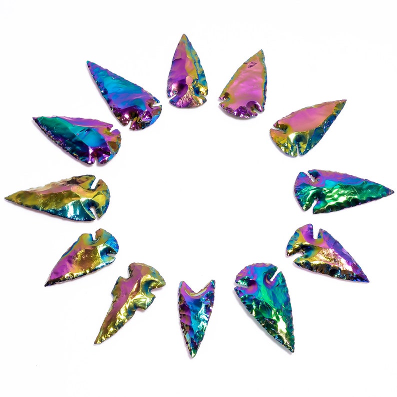 Angel Aura Quartz Arrow Head Platinum Coated Aura Quartz - Etsy