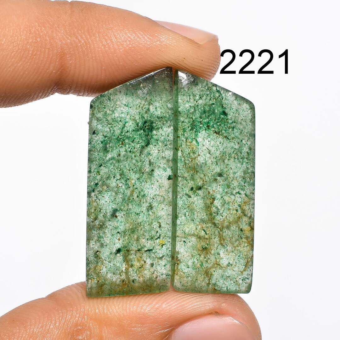 Green Aventurine Pair Gemstone Natural Designer Aventurine Cabochon ...