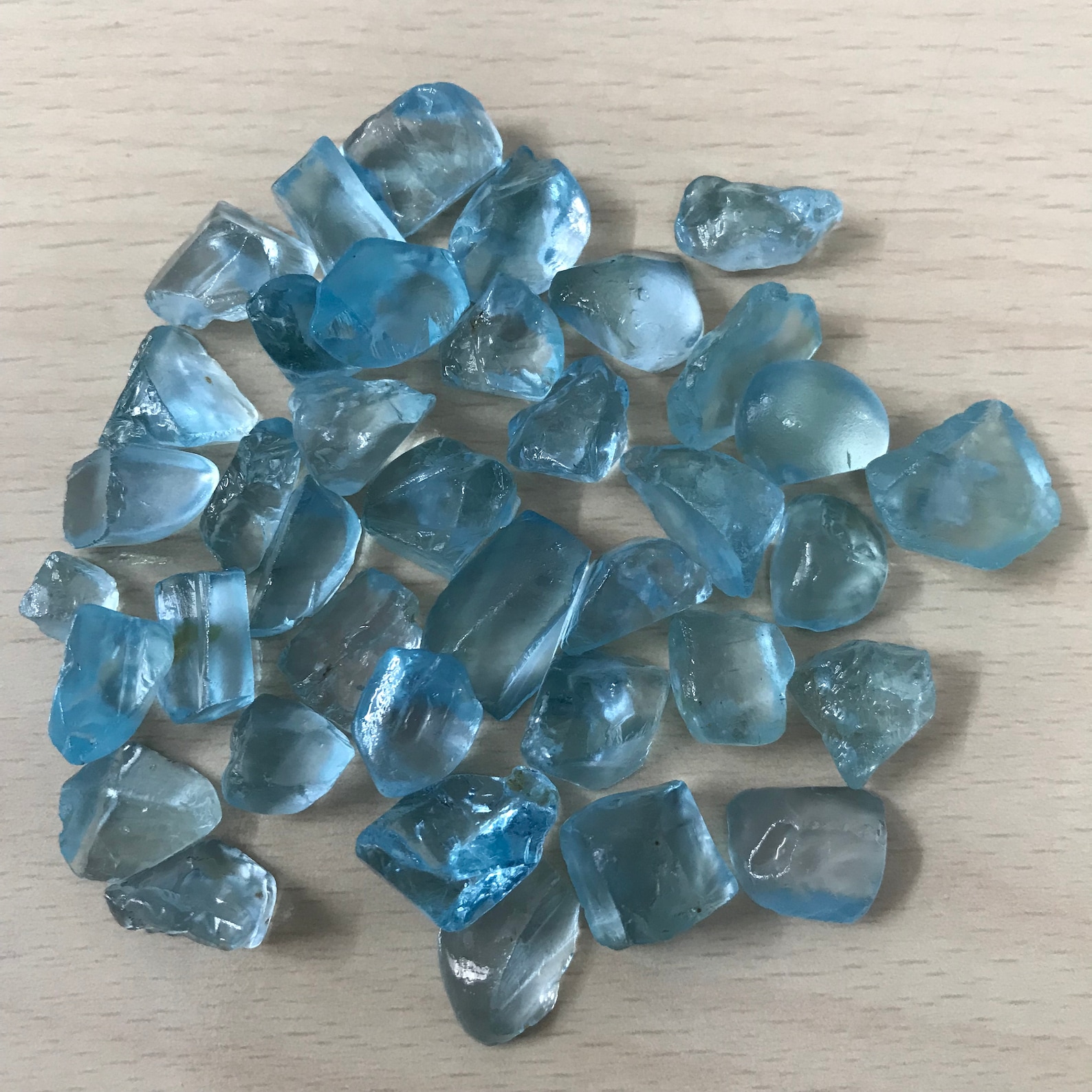 Raw Sky Blue Topaz Gemstone Lot, Rough Crystal for Jewelry Making (12 ...