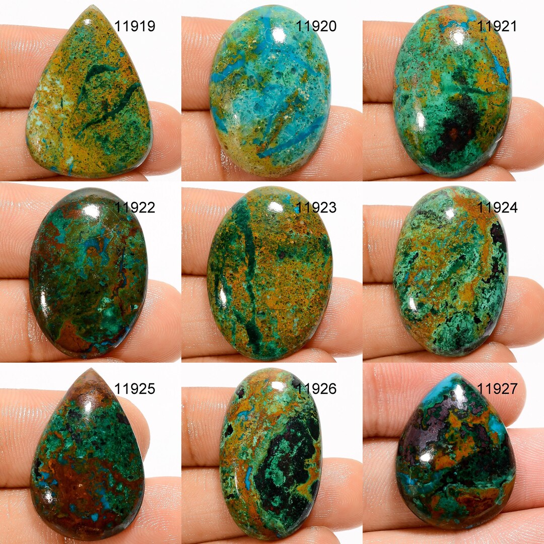 Parrot Wing Chrysocolla Gemstone, Designer Parrot Wing Chrysocolla Cabochon, Loose Chrysocolla ...