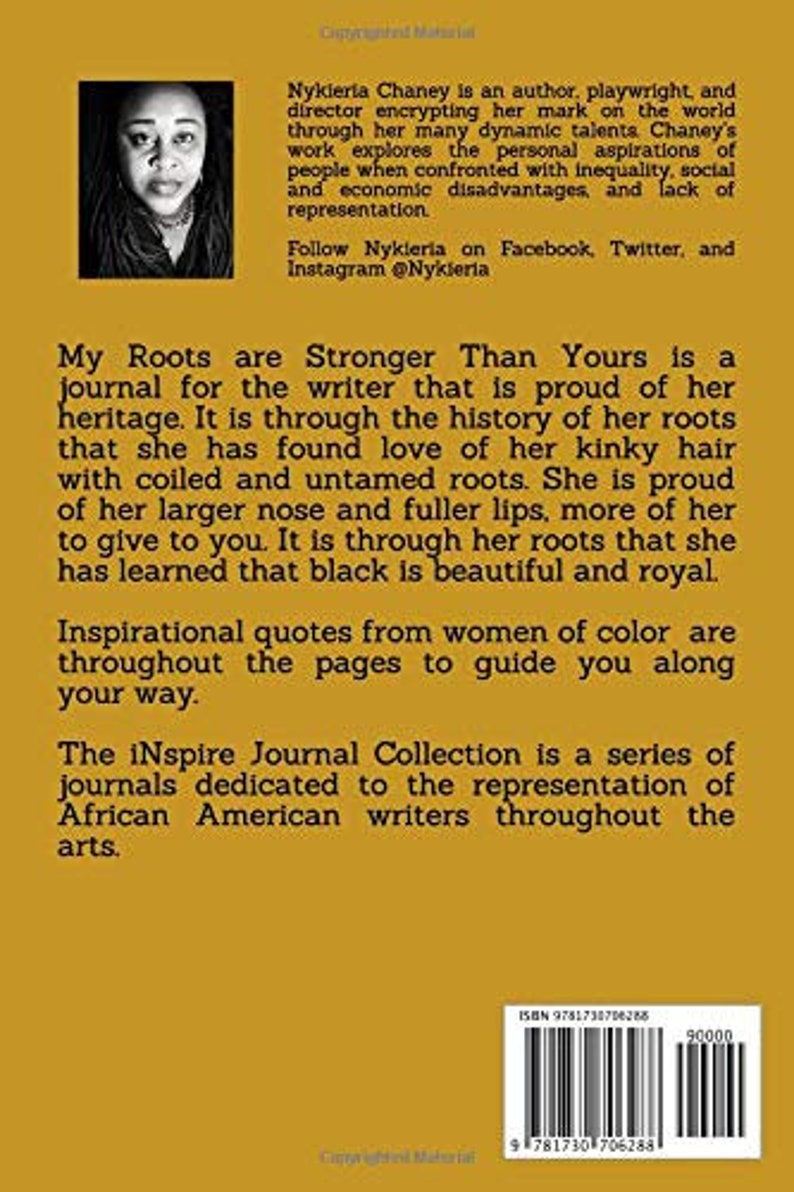 Inspire: My Roots Are Stronger Than Yours Writing Journal, African ...