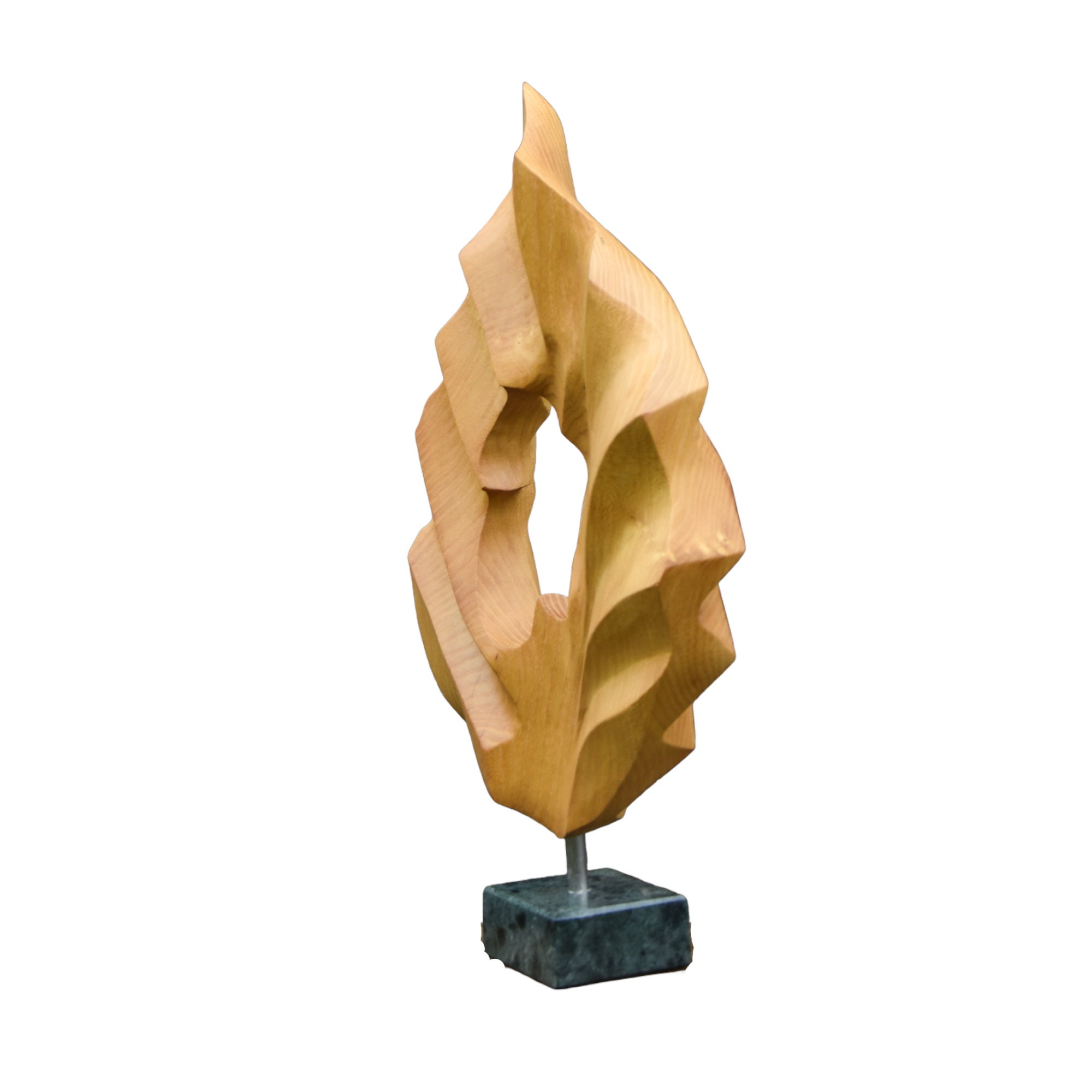 Handcrafted Wood Sculpture, Unique Housewarming Gift, Modern Wood ...