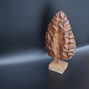 Handmade Modern Abstract Wood Sculpture, Unique Decor Object for Desk ...