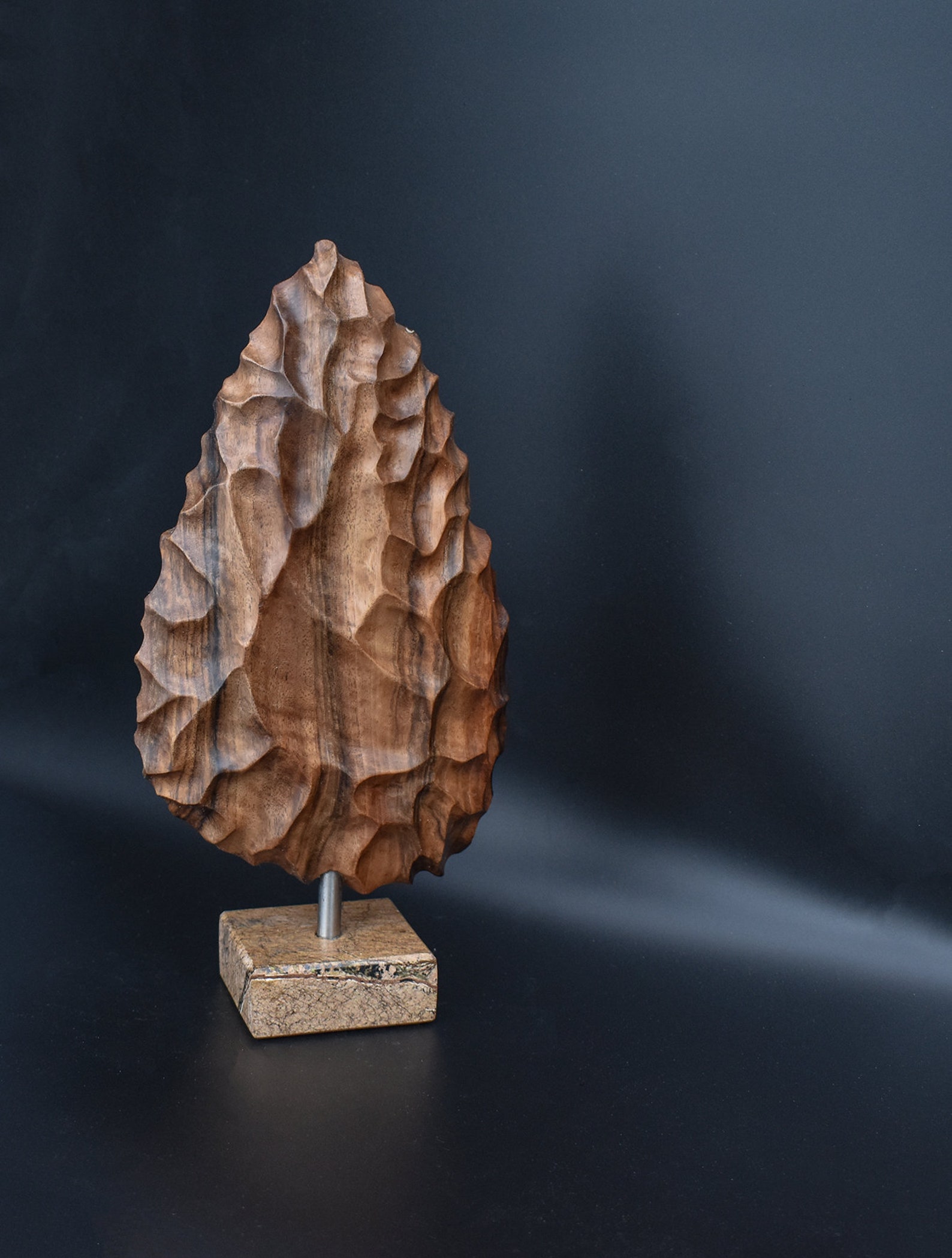 Handmade Modern Abstract Wood Sculpture, Unique Decor Object for Desk ...