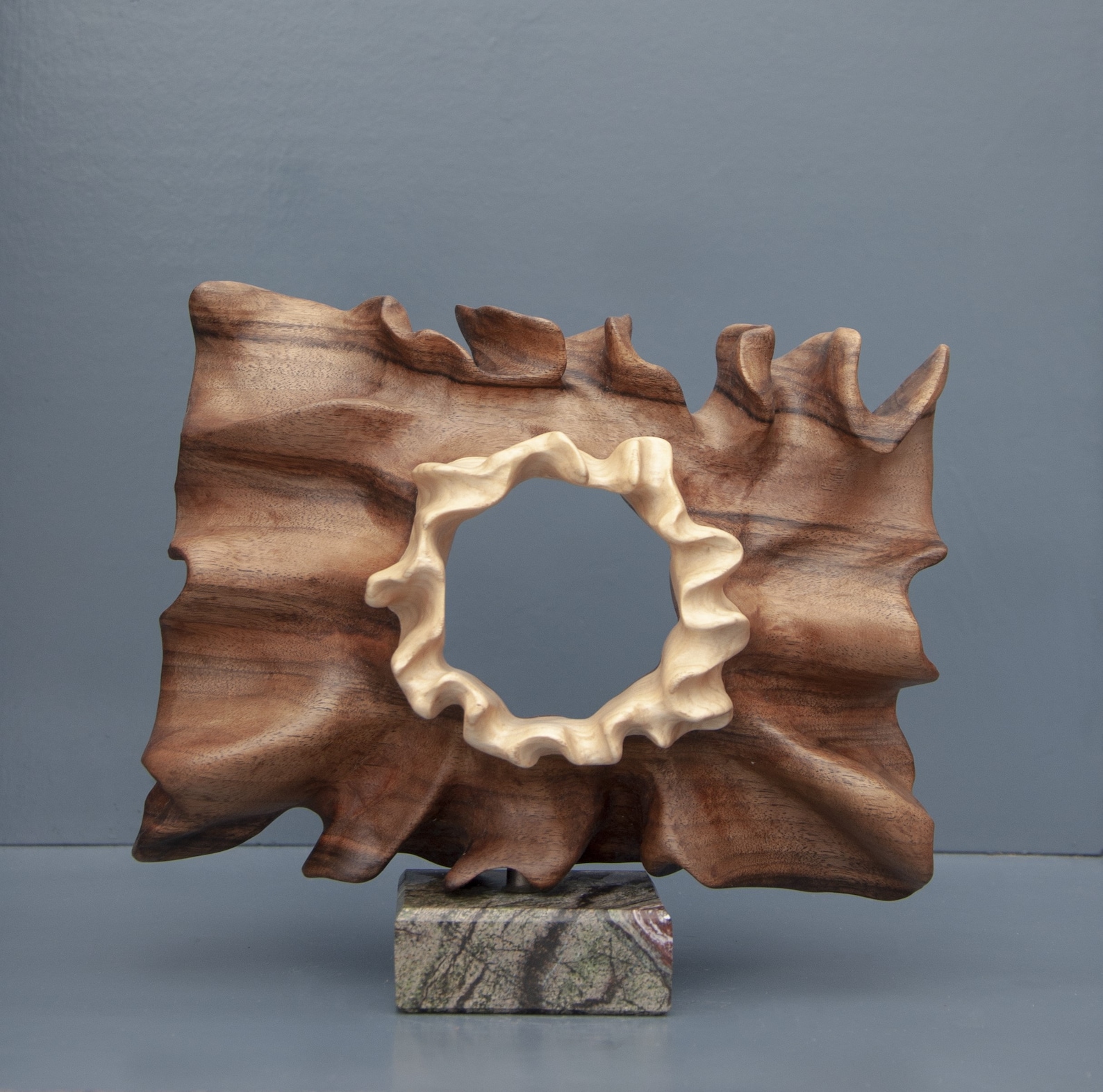 One-of-a-kind Handcrafted Walnut Wood Abstract Sculpture Office Decor ...