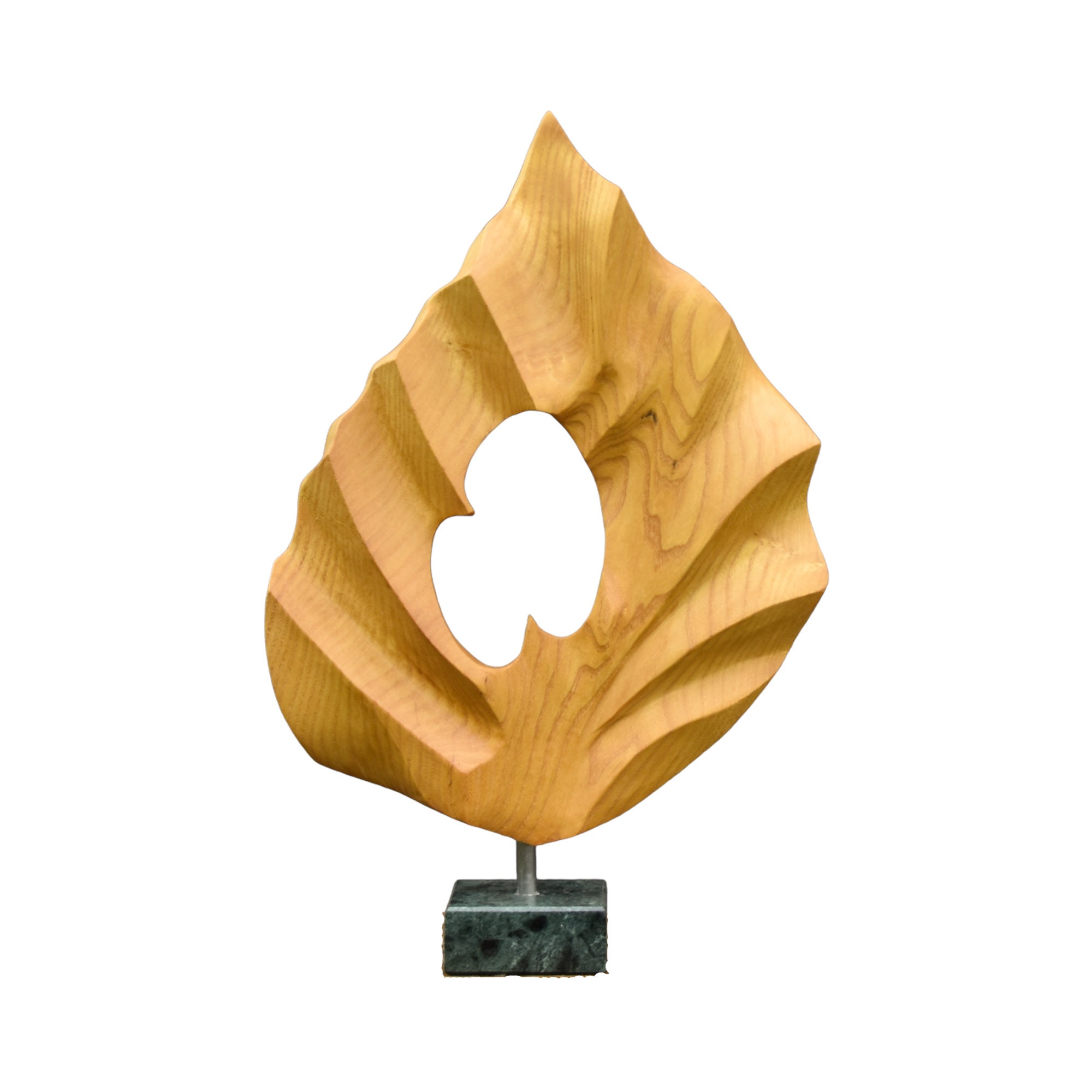 Handcrafted Wood Sculpture, Unique Housewarming Gift, Modern Wood ...