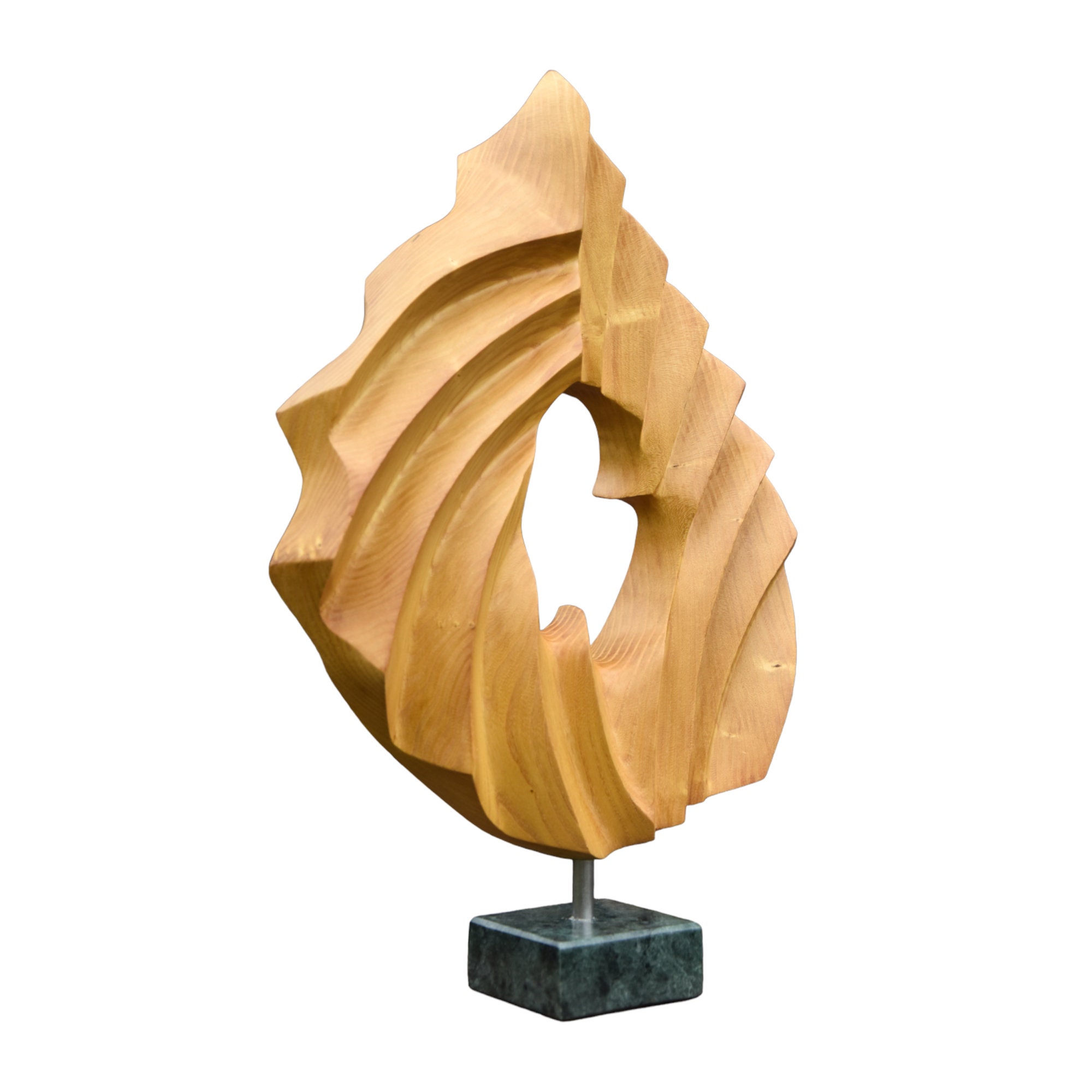 Handcrafted Wood Sculpture, Unique Housewarming Gift, Modern Wood ...