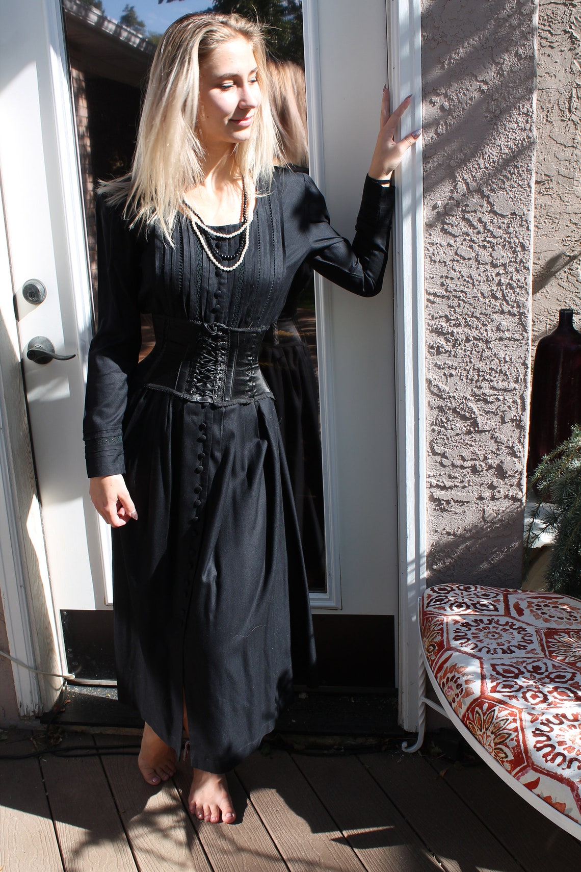 Vintage Karin Stevens Black Button Down Dress - Etsy