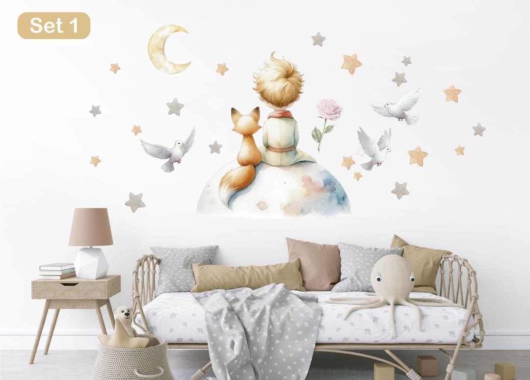 The Little Prince Wall Decal for Children's Rooms, Retro Wall Sticker ...