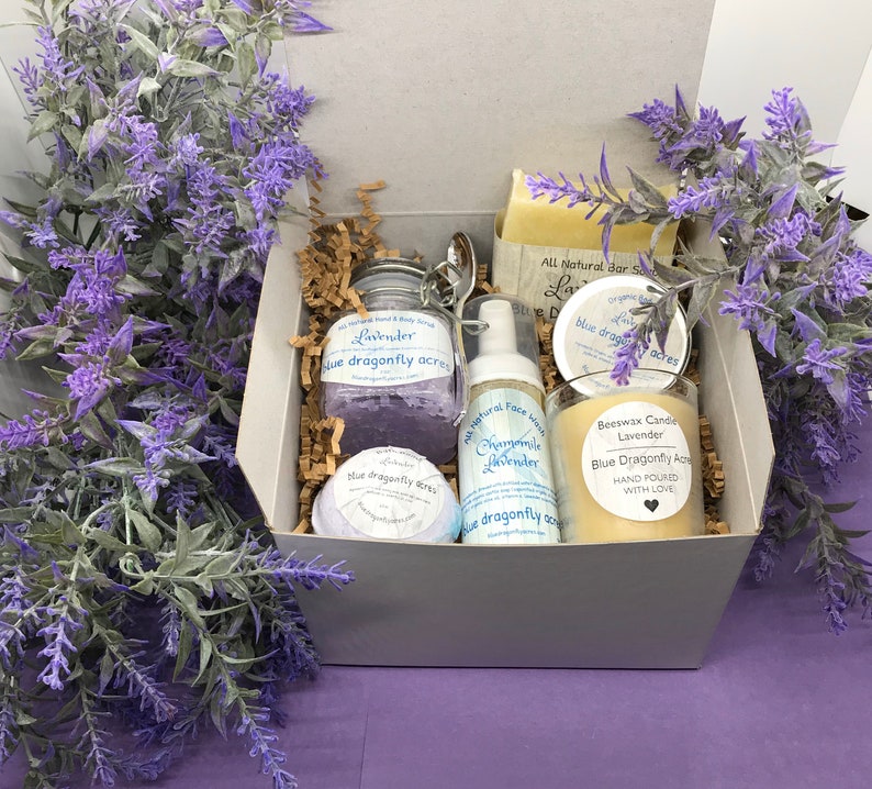 Lavender Gift Box Birthday Gift Basket gift for her Gift | Etsy