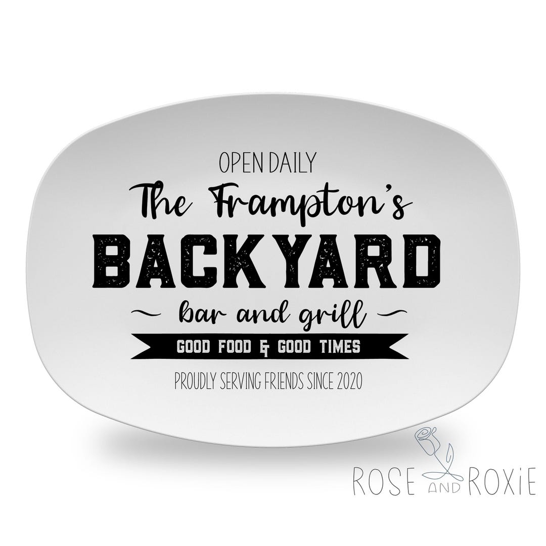 Backyard Bar and Grill Personalized Platter, Summer Platter, Pool ...