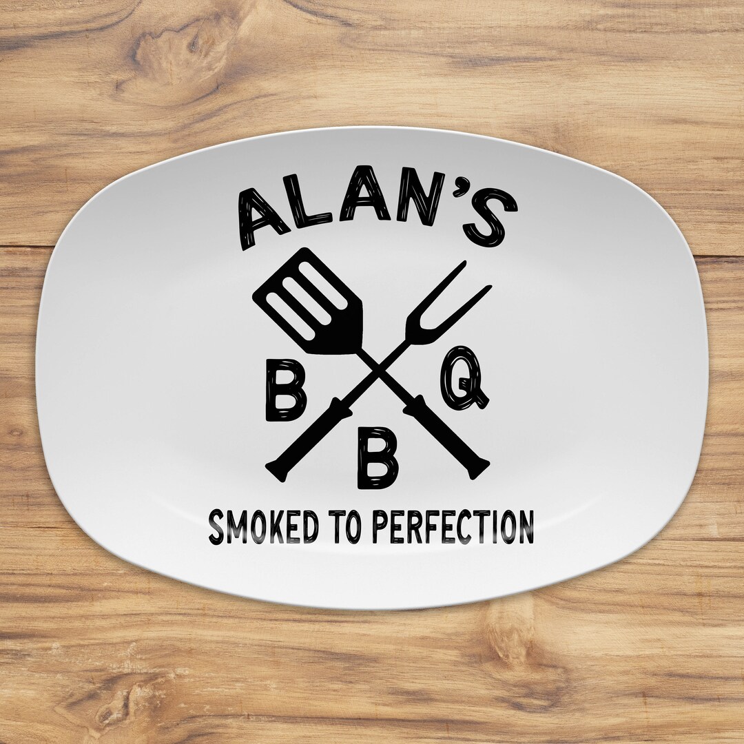 Personalized BBQ Platter, Smoked Meat Plate, Smoker Grilling Plate ...