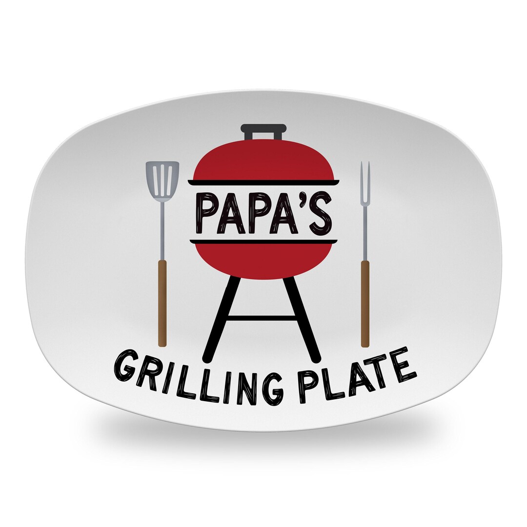 Personalized Red Grill Platter, BBQ Grilling Platter, Barbecue Plate ...