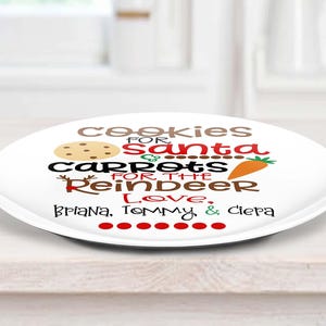 Personalized Cookies for Santa Plate, Carrots for Reindeer Great Gift ...