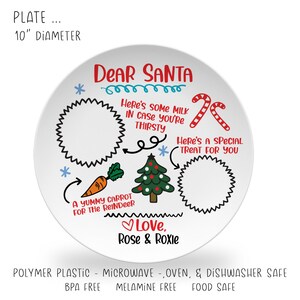 Personalized Milk and Cookies for Santa Plate, Carrots for Reindeer ...