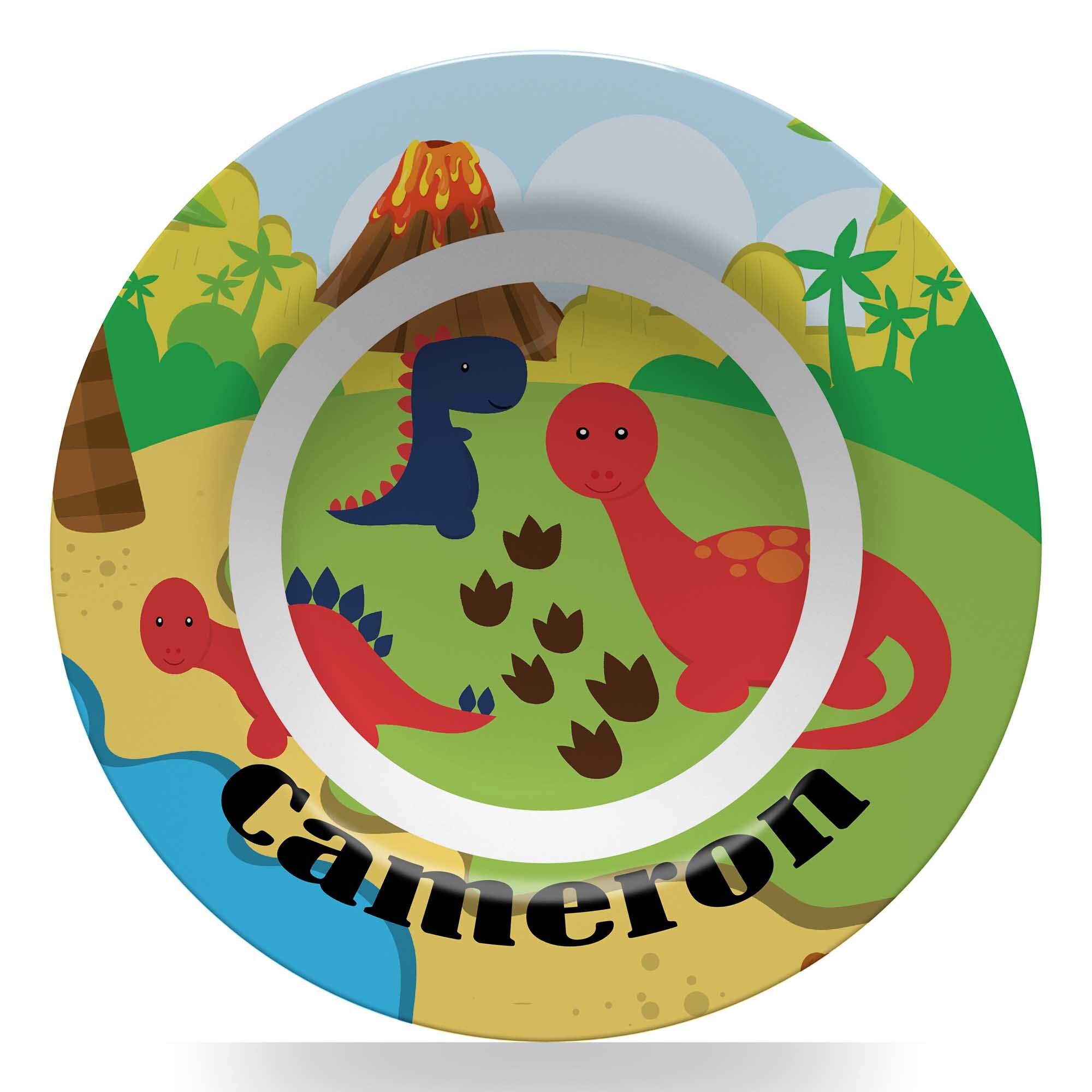Personalized Dinosaur Plate Dino Jungle Dinnerware with Name - Etsy ...