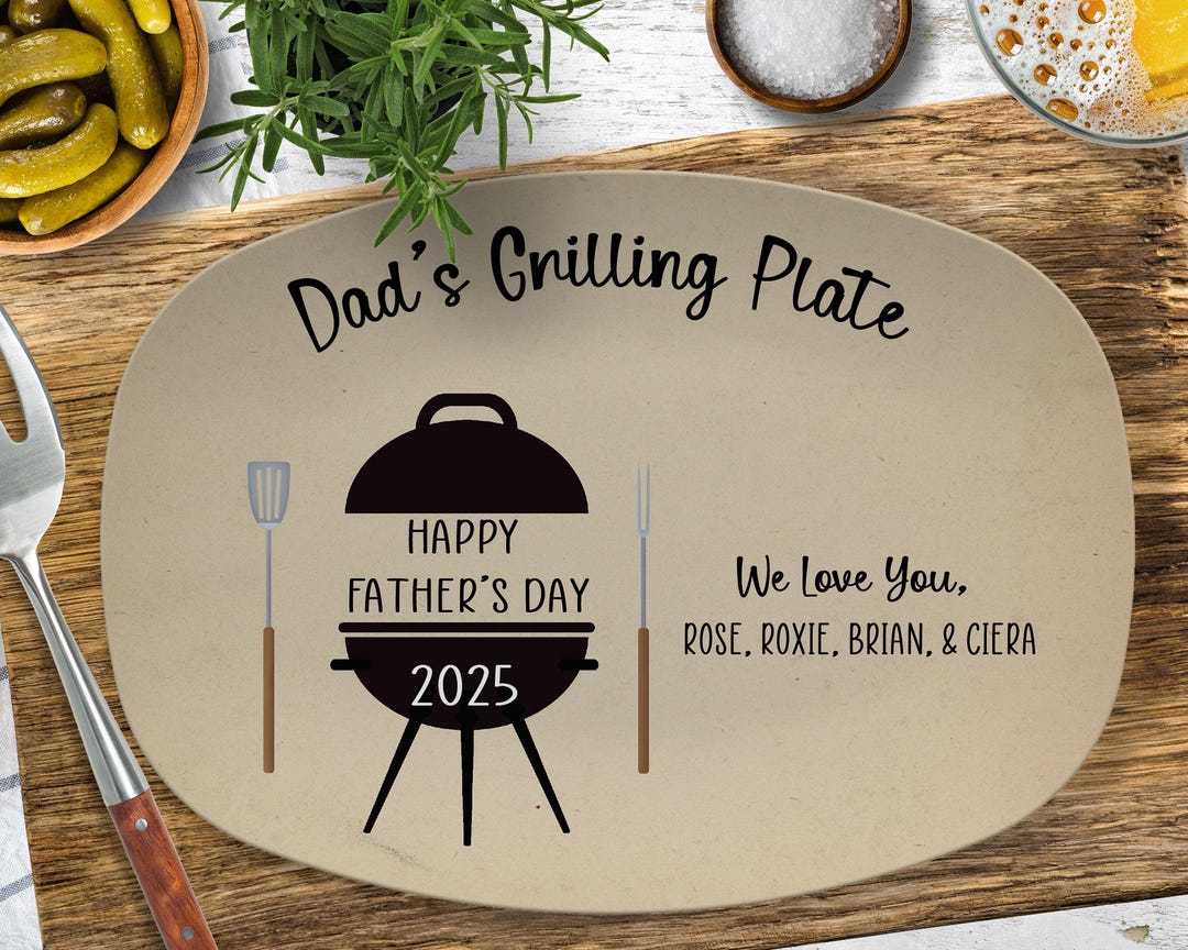 Personalized Grilling Plate for Dad, BBQ Grill Plate, Custom Father's ...