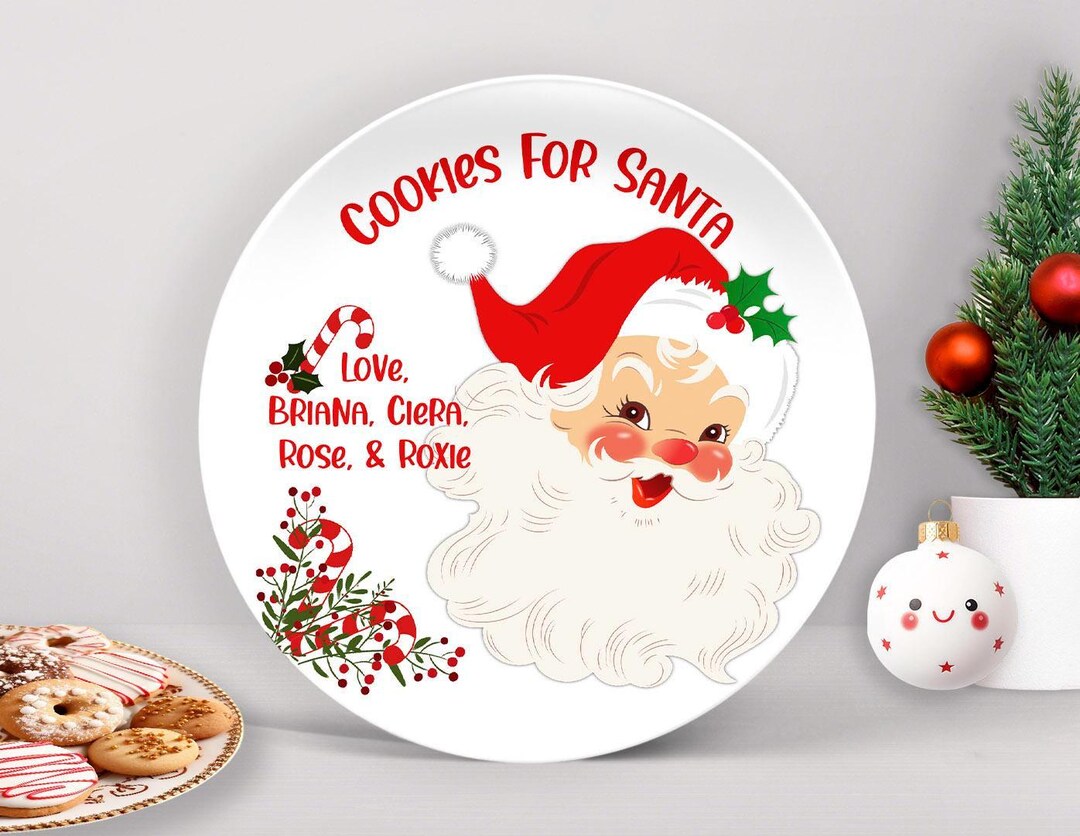 Personalized Milk and Cookies for Santa Plate, Carrots for Reindeer ...