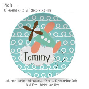 Personalized Airplane Plate Plane 10 Polymer Kids - Etsy