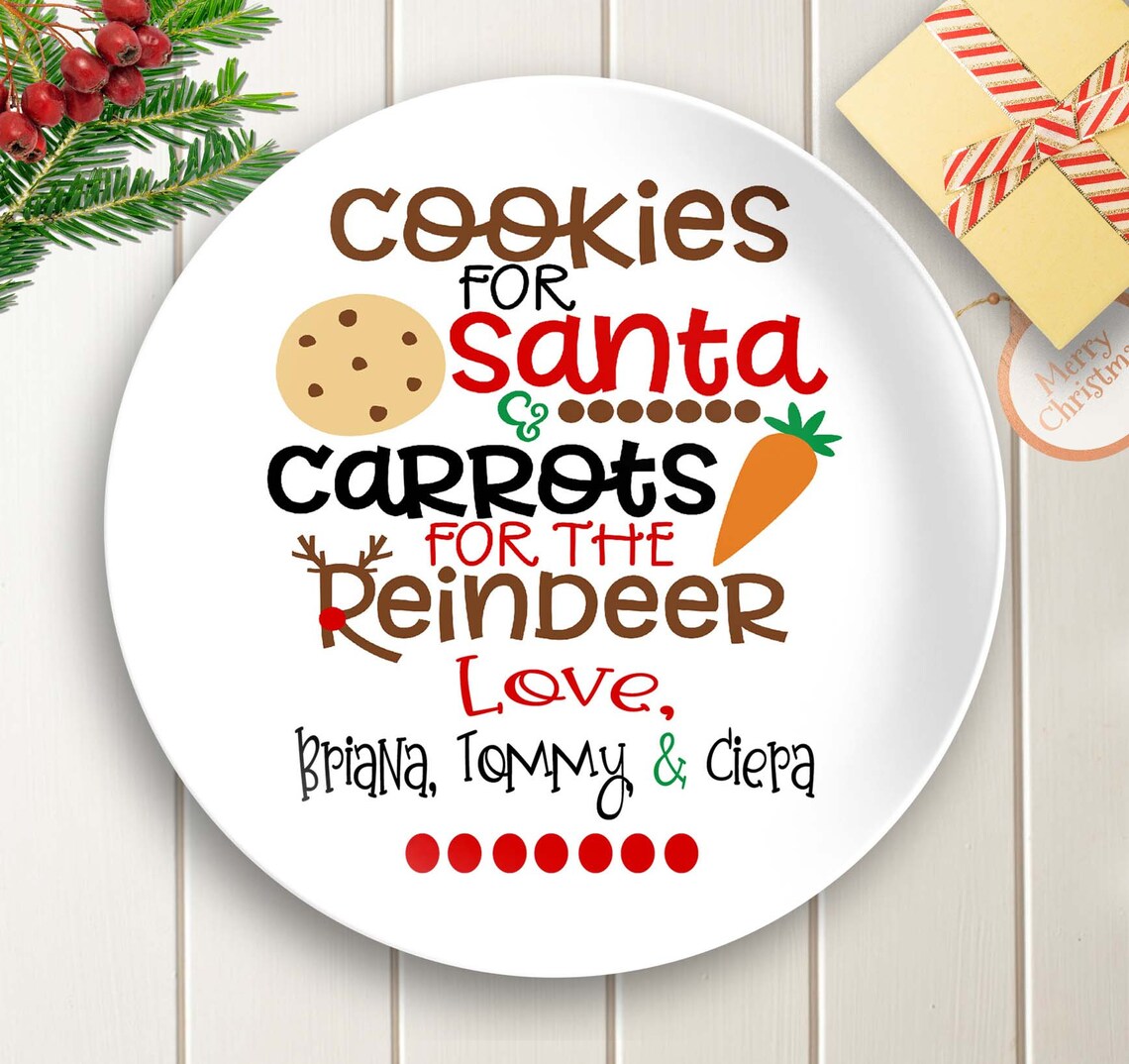 Personalized Cookies for Santa Plate Carrots for Reindeer for | Etsy